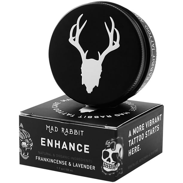 Mad Rabbit Enhance Tattoo Balm, Organic Tattoo Aftercare Brightener ...