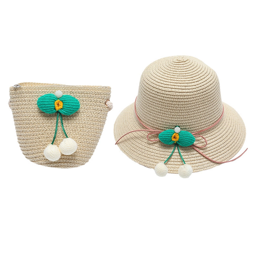 Kids Multi-Colors Flower Beach Sun Hats, Little Girl Kids Summer Straw ...