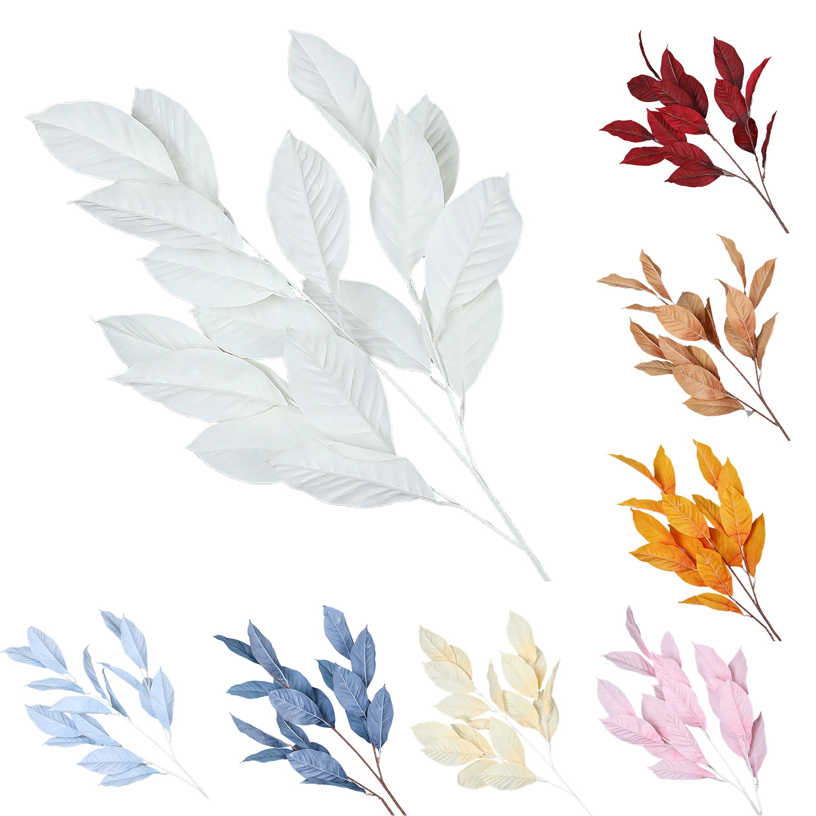 SPRING PARK Artificial Leaf Simulation Rubber Leaf Shape Real Touch ...