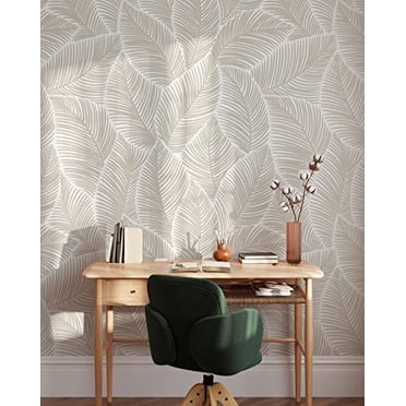 Minimalistic Leaves Wallpaper | Removable Self Adhesive Floral ...