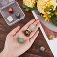 7Pcs 7 Colors Stones Natural Crystals Cube Square Gemstones Gold Plated ...