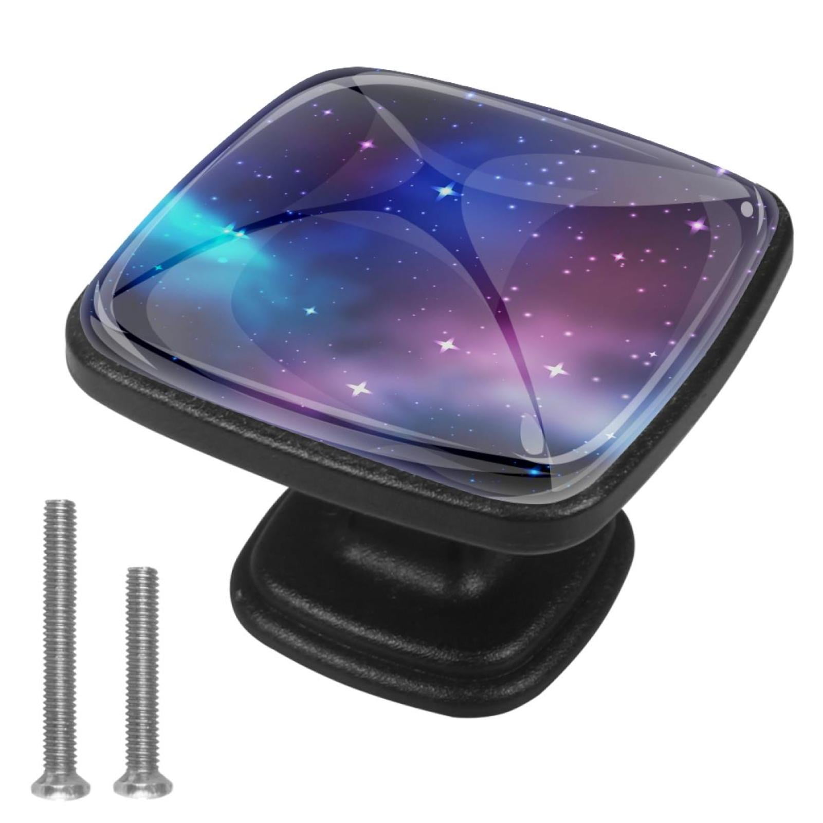 4 Pcs Cabinet Handle Drawer Pulls Starry Sky Purple Knobs with Screws ...