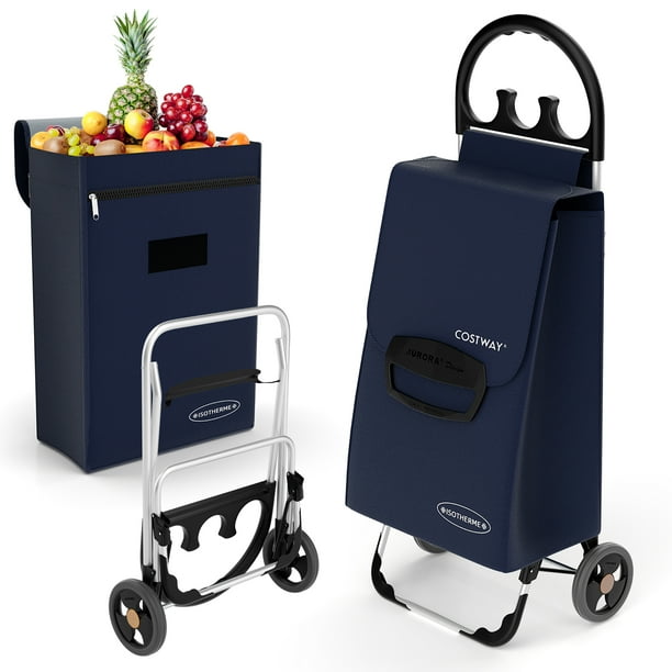 Costway Folding Shopping Cart Grocery Hand Truck Utility Removable Bag ... Costway Folding Shopping Cart Grocery Hand Truck Utility Removable Bag ...