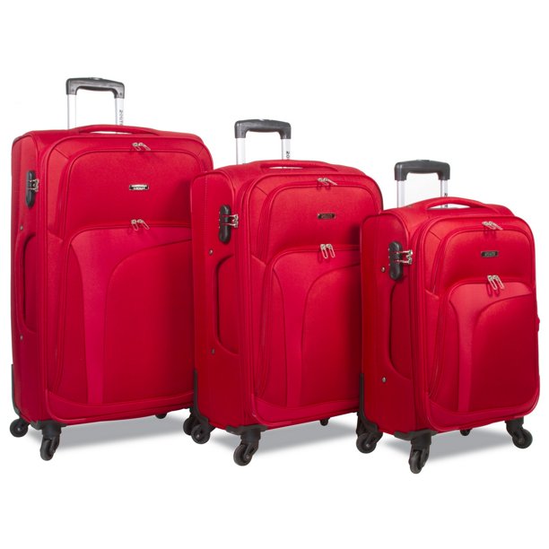 Rolite Rover 3-Piece Spinner Expandable Luggage Set - Red - Walmart.com