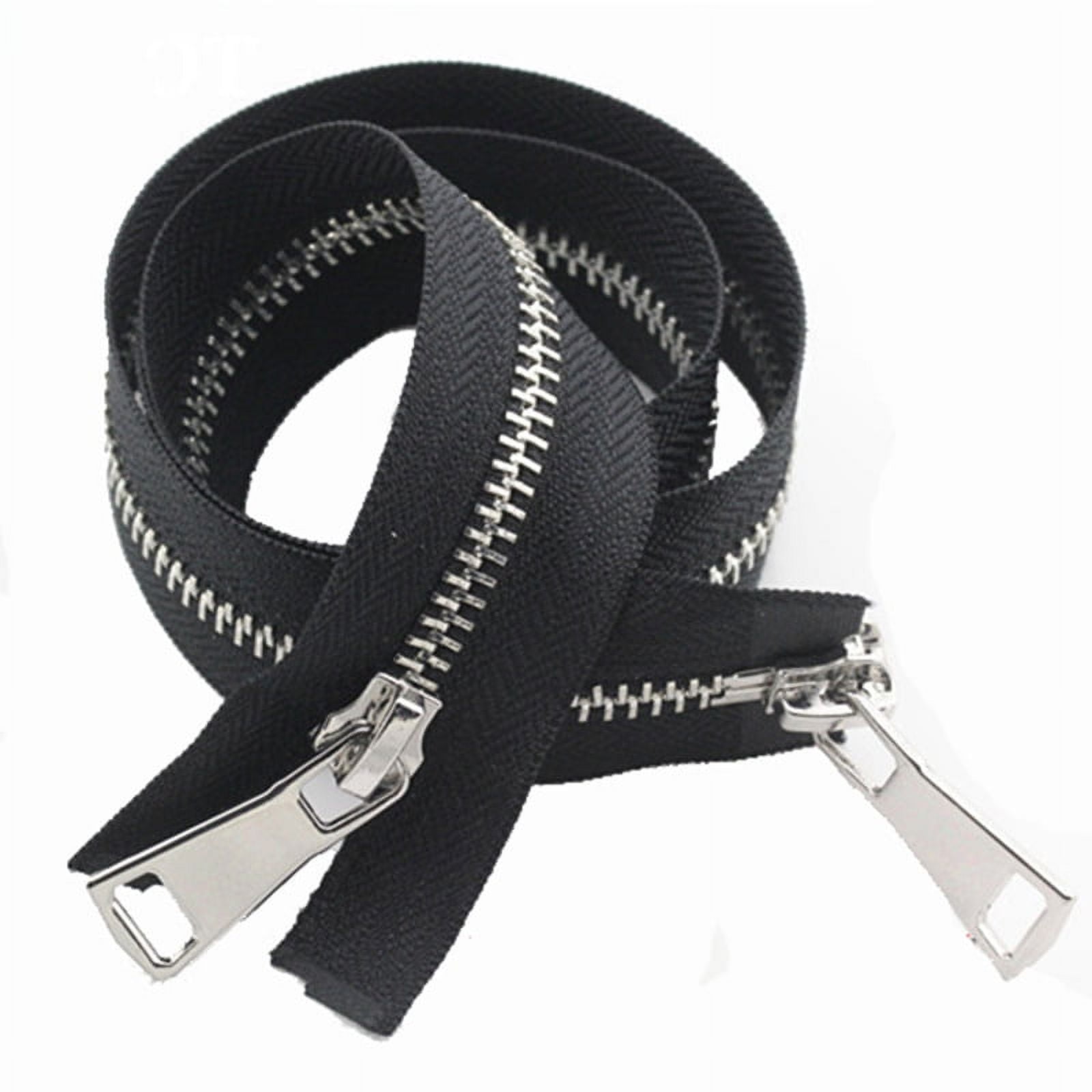 Cremalleras metálicas #5 JM 70 cm deslizador doble separable negra ...