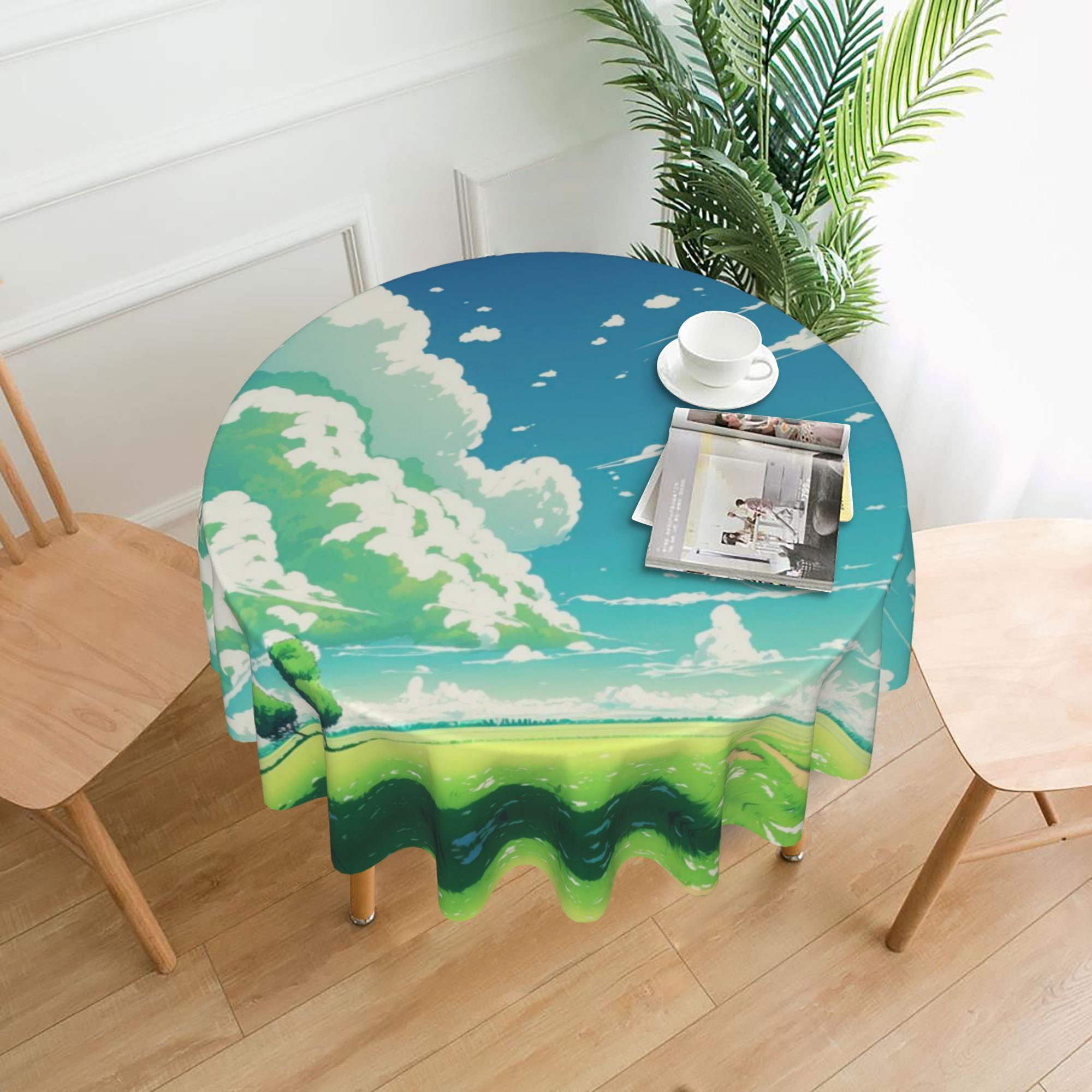 ZICANCN Round Table Cloths 60 Inch, Forest Sky Anime Background Table ...