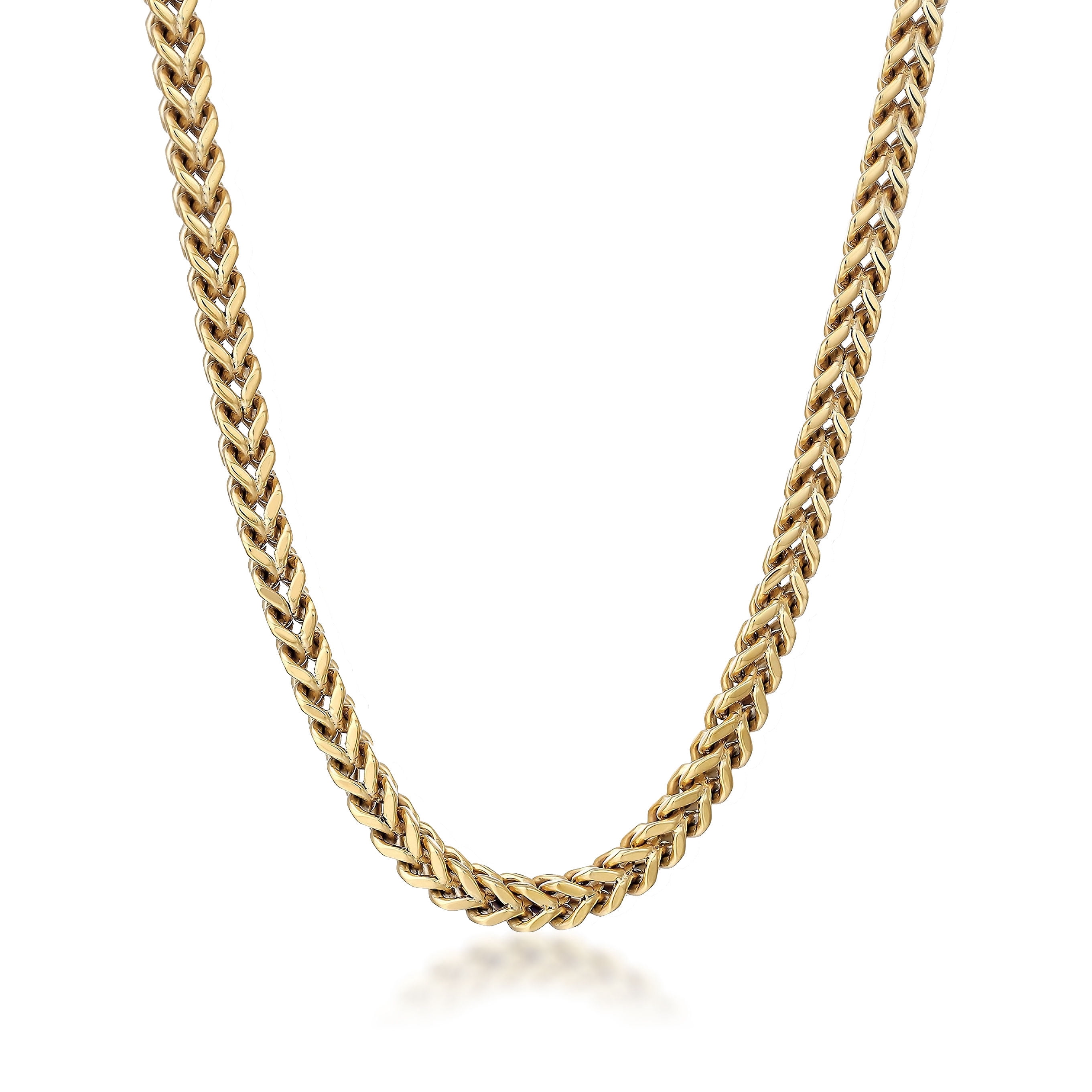 Metro Jewelry Stainless Steel Foxtail Necklace for Men with Yellow Gold ...