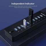 ORICO 10 Port Powered USB Hub 3.0, 5Gbps SuperSpeed, 12V/3A Power ...