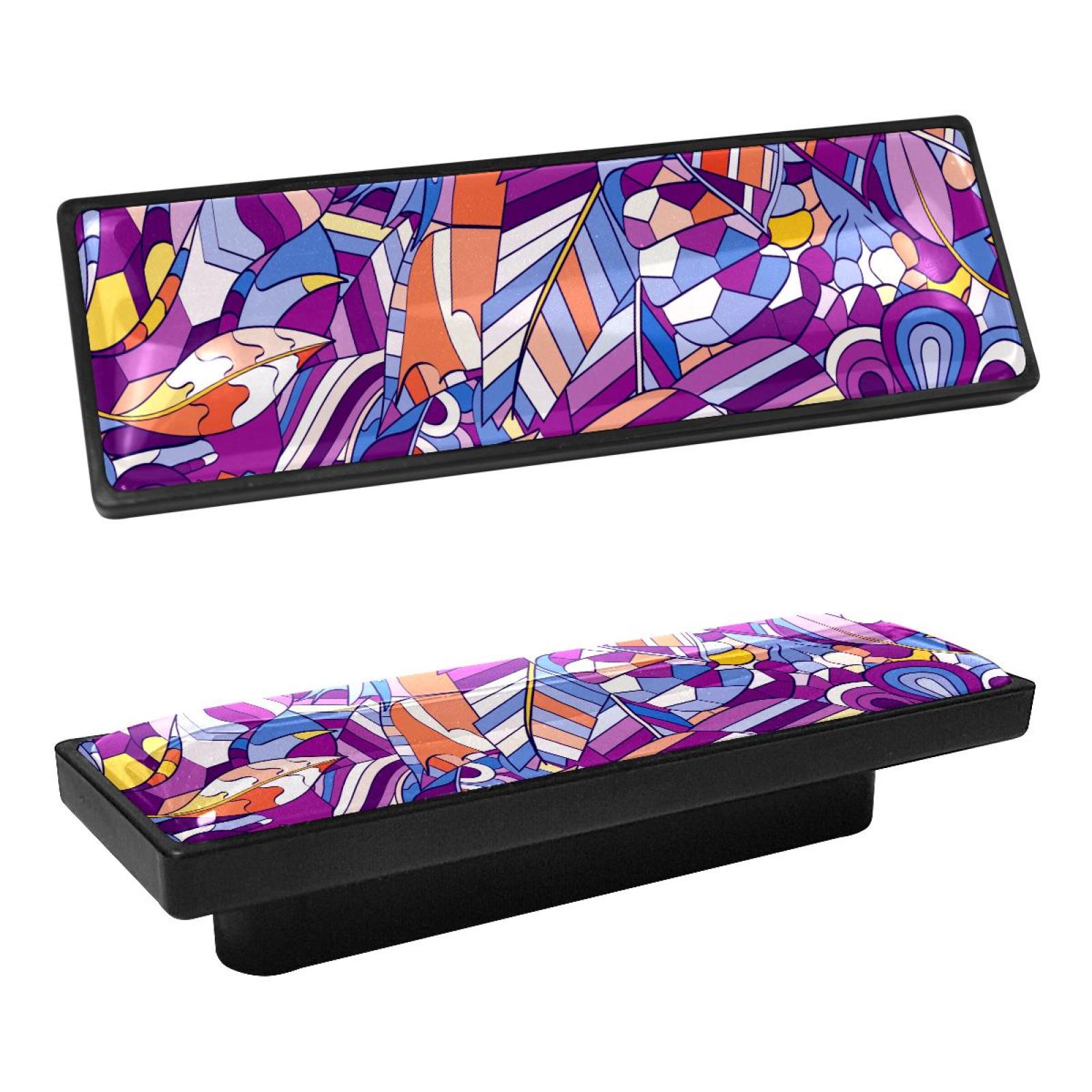 4 Pcs Rectangle Cabinet Handle Cupboard Knob Drawer Pulls Handle Purple ...