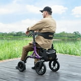 MAXWALK Rollator Walker for Seniors, 12" Big Rubber Wheels Foldable All ...