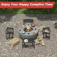 Curved Fire Pit Bench Set of 4,Metal Outside Bench Fire Pit Seating 8 ...