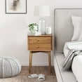 Nathan James Harper Mid-Century Oak Wood Nightstand with 2-Drawers ...