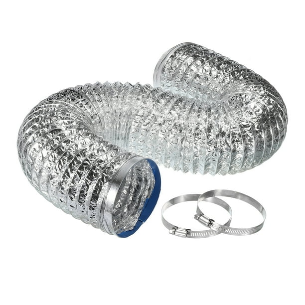 Uxcell Air Aluminum Ducting 6.5 Inch 6.56 Feet Non Insulated Aluminum ...