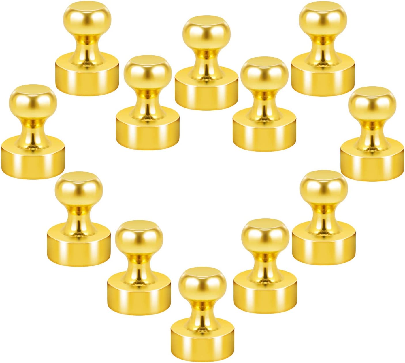 12 Pcs Fridge Magnets | Gold Refrigerator Magnets | Magnetic Push Pins ...