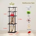 5-Tier Vertical Wooden Shoe Rack Organizer, Space Saving Narrow Shoe ...