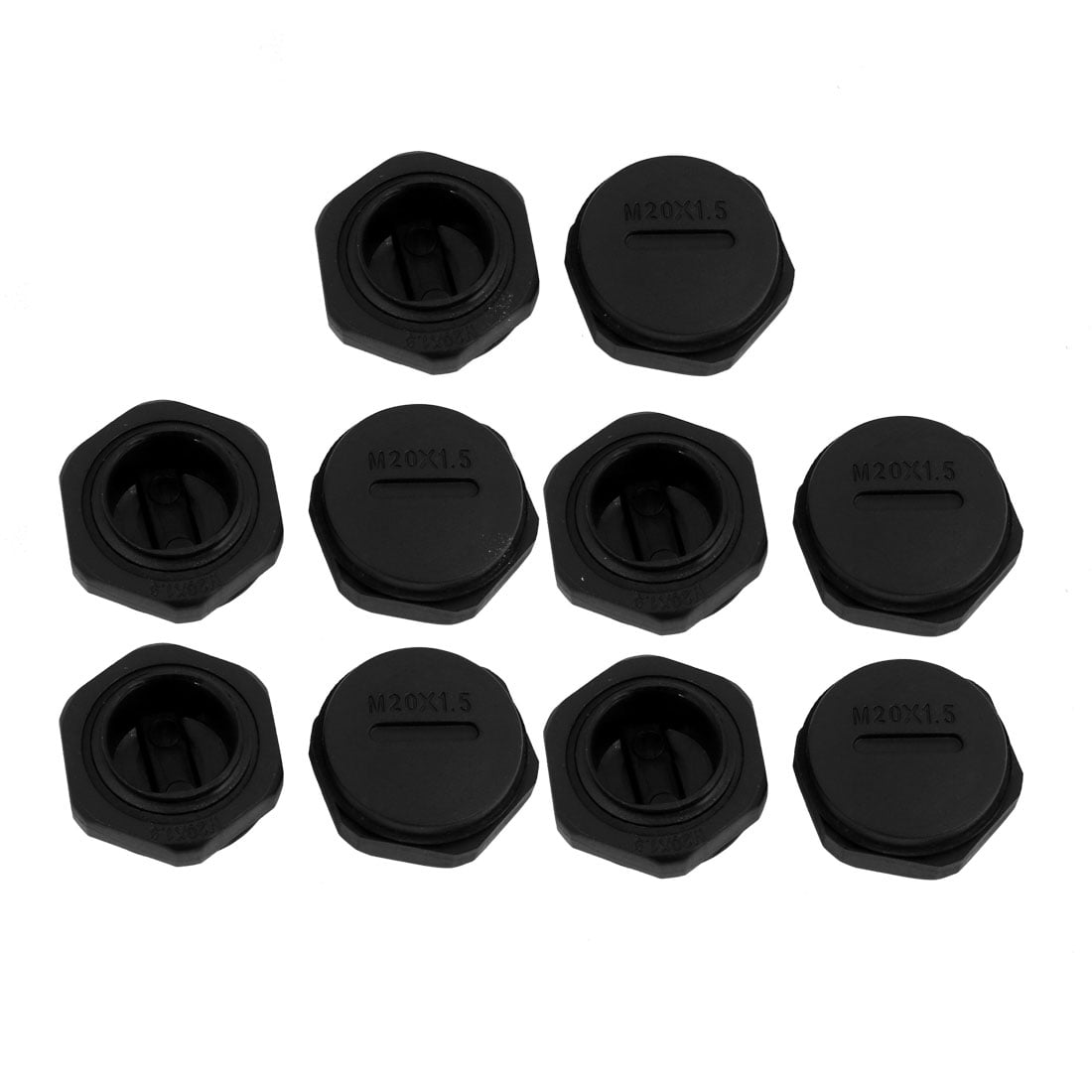 10pcs M20 x 1.5mm Nylon Male Threaded Cable Gland Cap Round Screw-in ...
