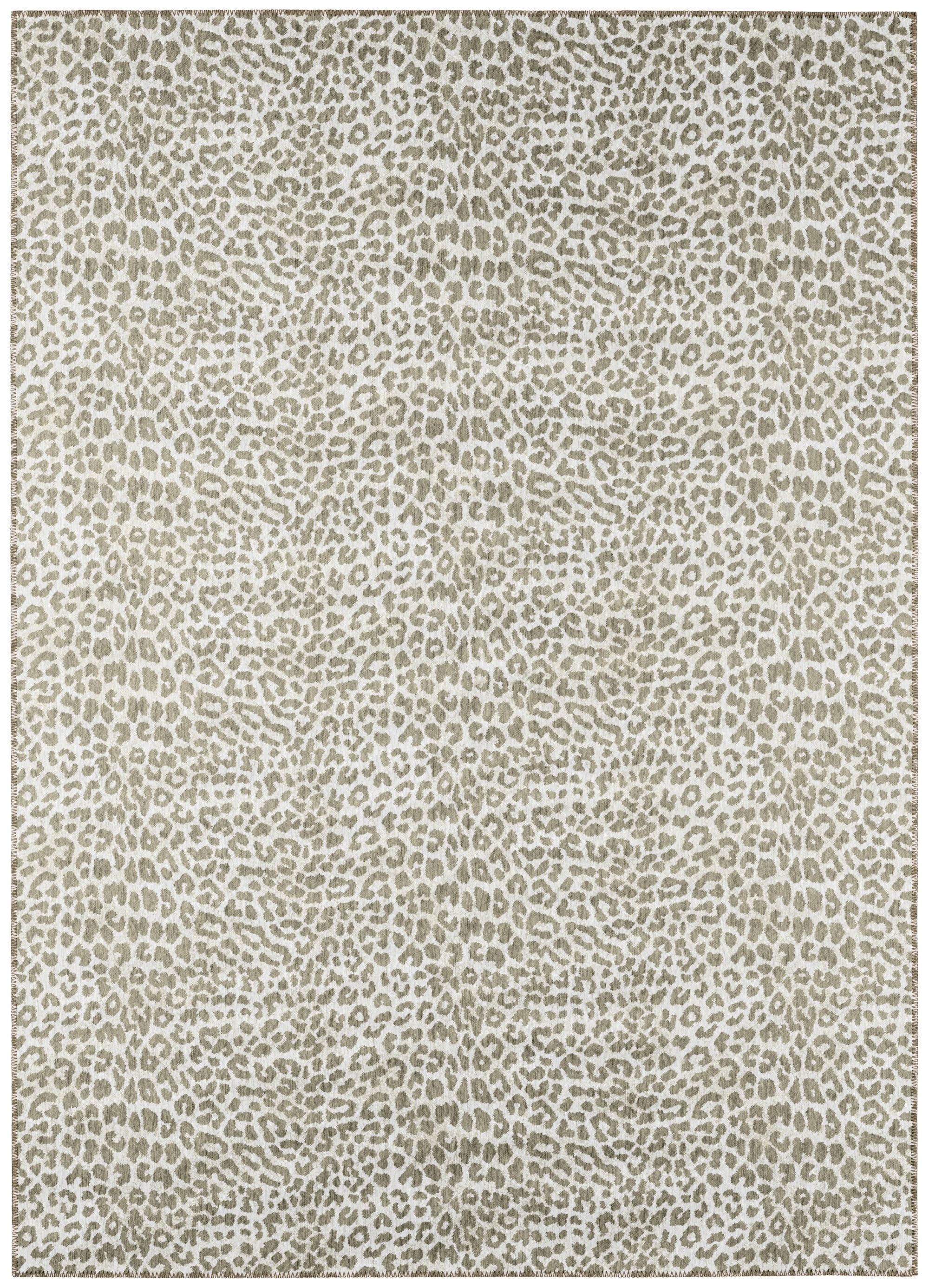 Safari Beige and Ivory Leopard Animal Print 3' x 5' Non-Skid Area Rug ...