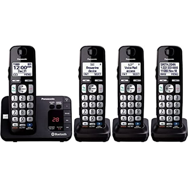 Panasonic 4 Handset Link2Cell Bluetooth Cordless Phone KX-TG454SK ...