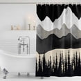 Black Mountain Waterproof Fabric Shower Curtain, Peaks Landscape Forest ...