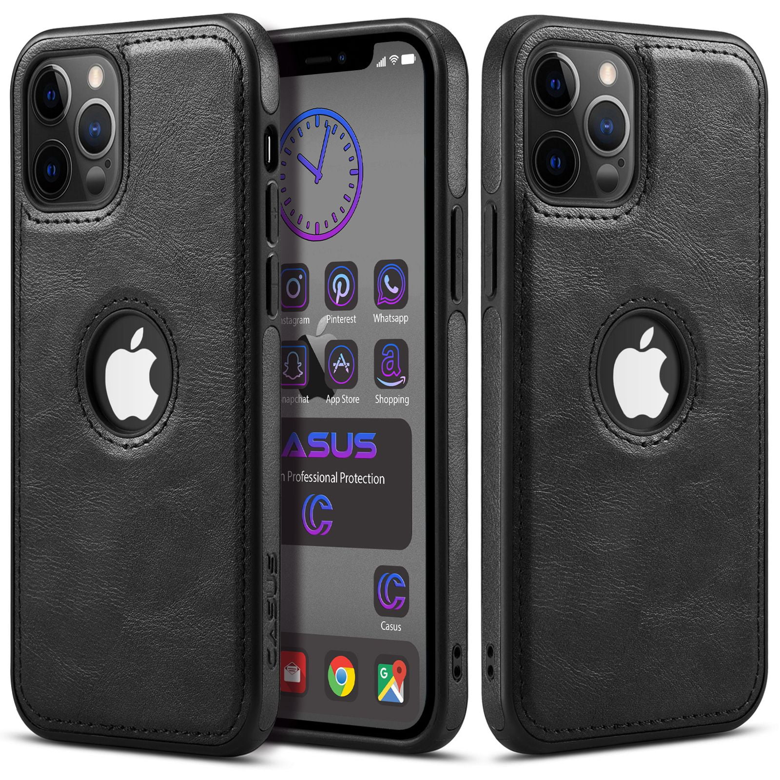 Casus Logo View Classic Slim Leather Case for iPhone 12 | iPhone 12 Pro ...