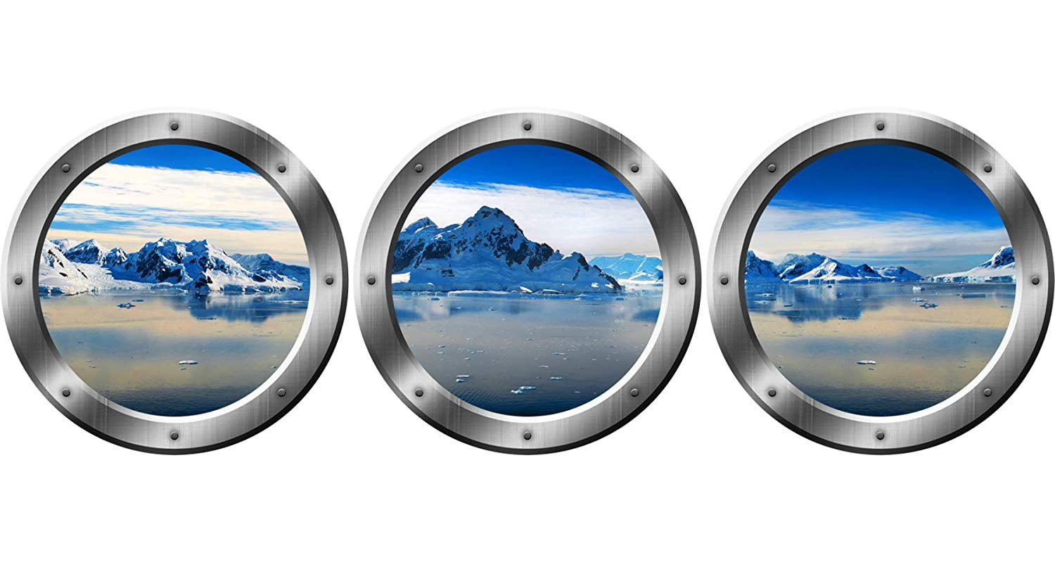 VWAQ Porthole Window Decals For Wall, Arctic Wall Decal - Glacier Wall ...