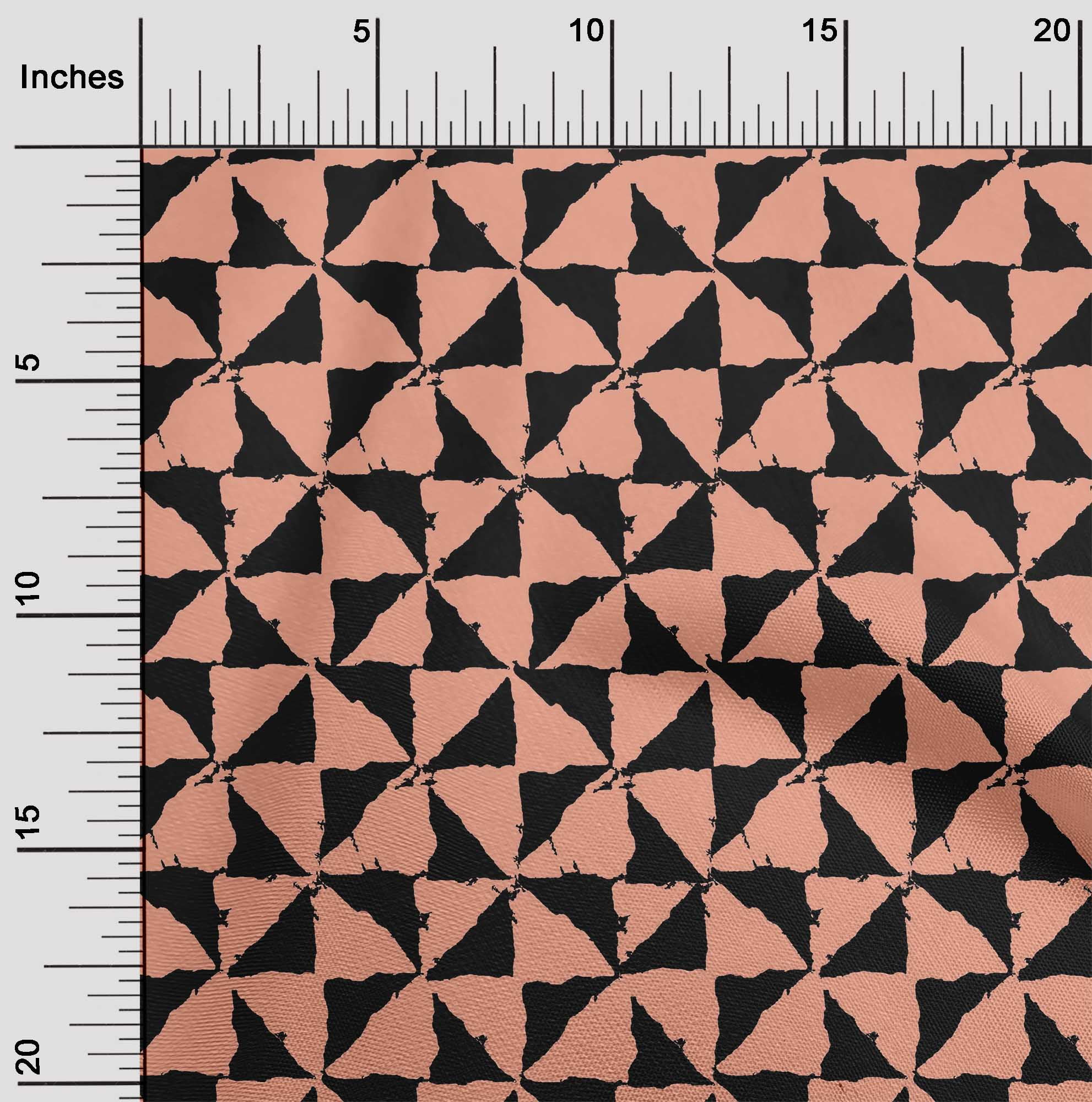 oneOone Silk Tabby Fabric Geometric Block Print Fabric By Yard 42 Inch ...