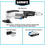 HART 20-Volt Cordless Multi-Tool Kit, (1) 1.5Ah Lithium-Ion Battery ...