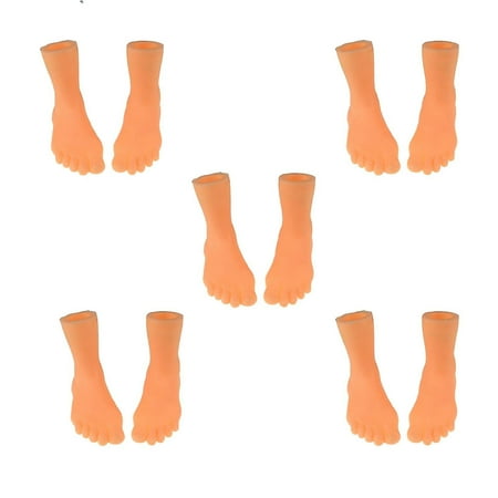 Funny Simulation Left Right Mini Feet Finger Sleeve Puppets Children ...