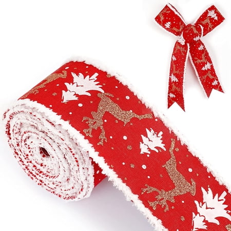 Wide Christmas Ribbon, Gift Wrapping Accessories Wired Ribbon for Gift ...