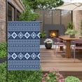 Blue Lozenge Garden Flags For Outdoor, Coastal Geometric Striped Folk ...