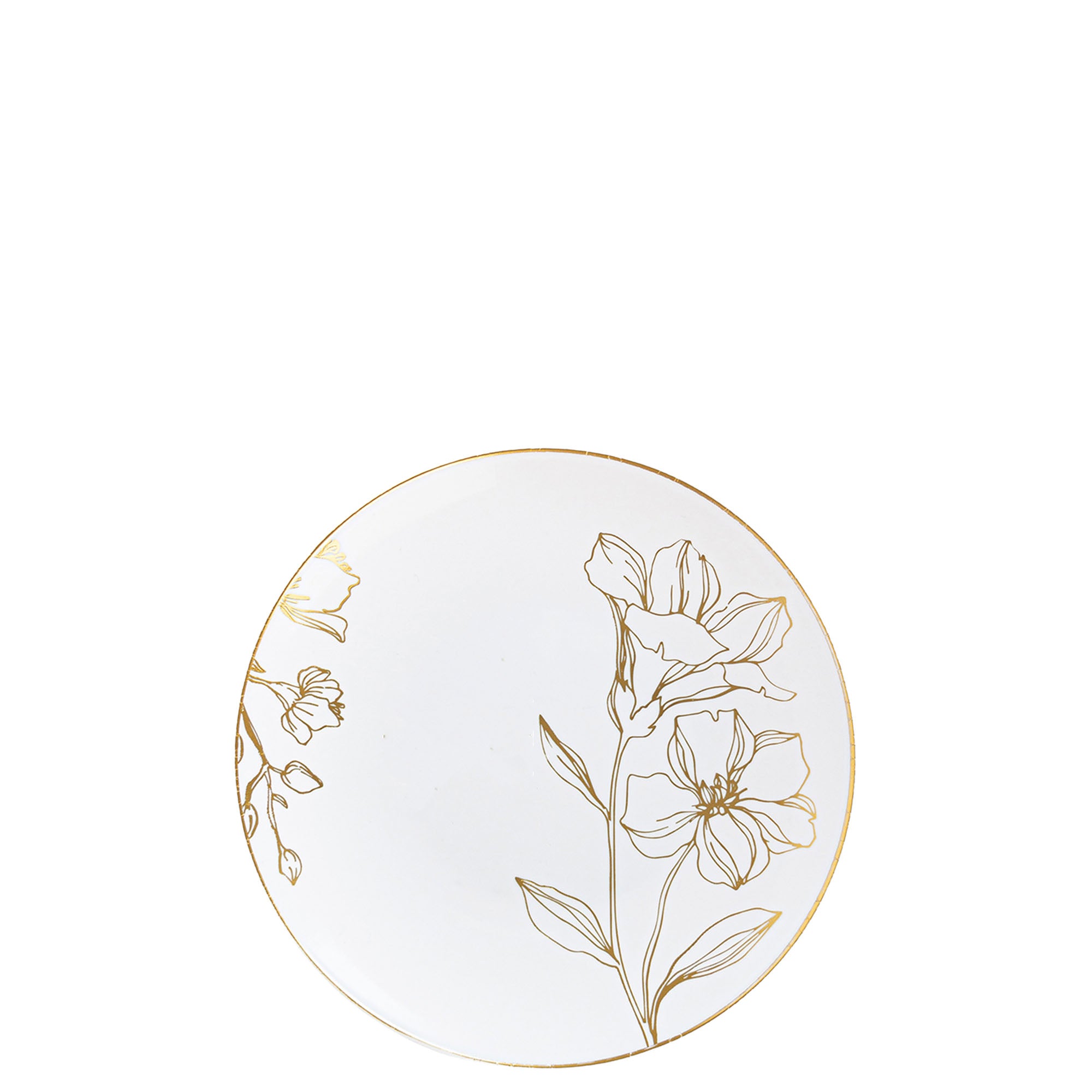 (80 PACK) EcoQuality 6" inch Round White Plastic Plates with Gold ...