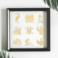 1 Set 9Pcs Nickel Self-adhesive Picture Stickers Decals Golden Mixed ...