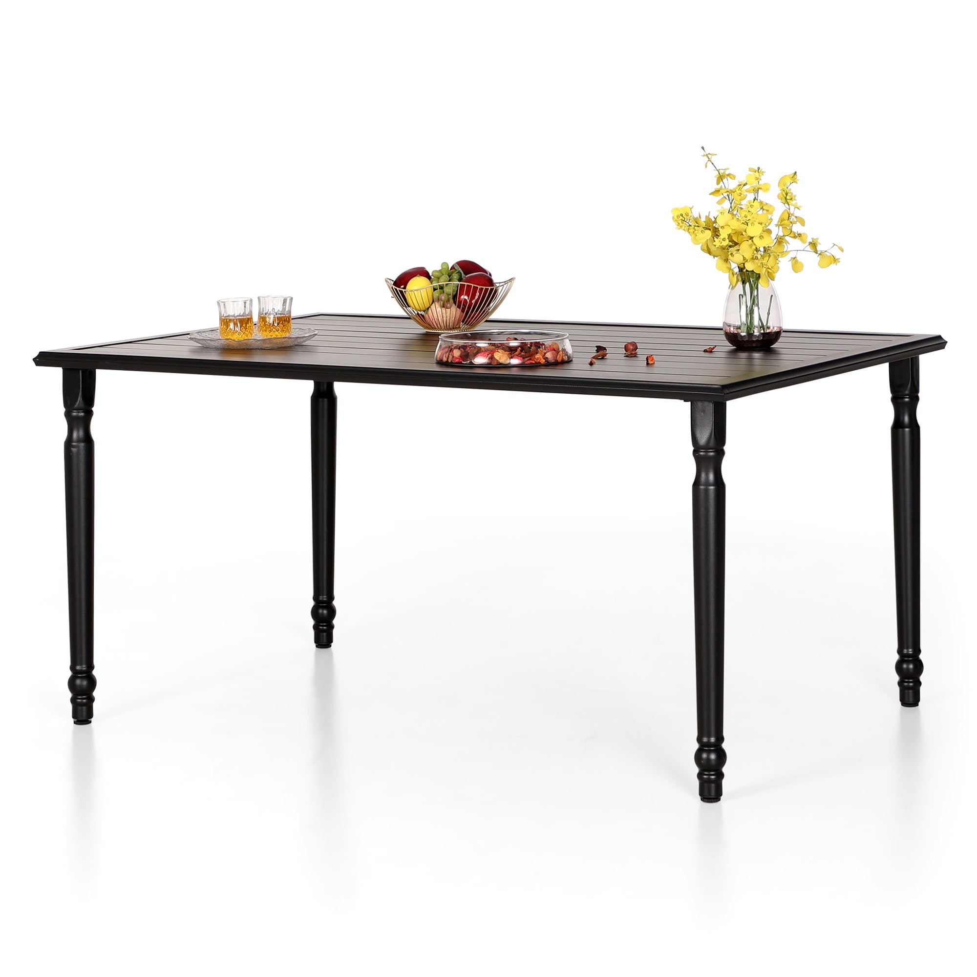 Sophia & William 60" x 38" Outdoor Steel Rectangular Dining Table for 6 ...