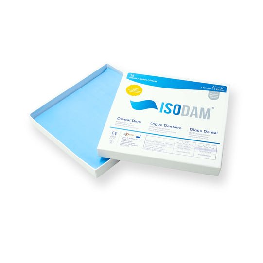 4D Rubber ISO01800520 Isodam Non-Latex Dental Dams 5 X 5 Medium Blue 20 ...