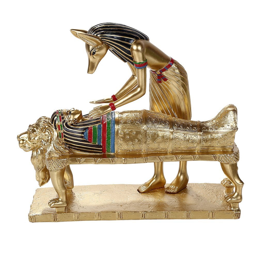 Ebros Egyptian God Of The Dead Golden Anubis Embalming Pharaoh Mummy ...