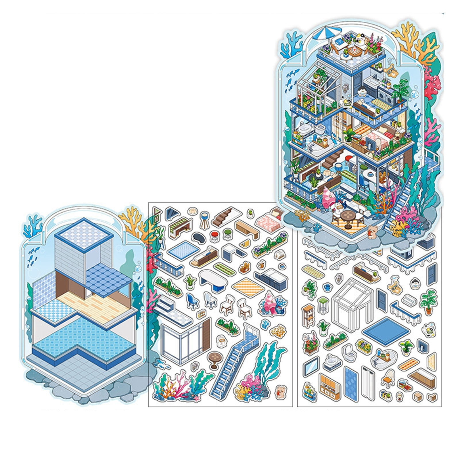 DIY 3D Sticker Scene 8 DIY 3D Stickers Make Your Own Mini Room Scenes ...