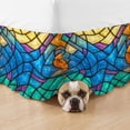 Abstract Colorful Glass Bed Skirt Bed Skirts King Size 16 Inch Drop ...