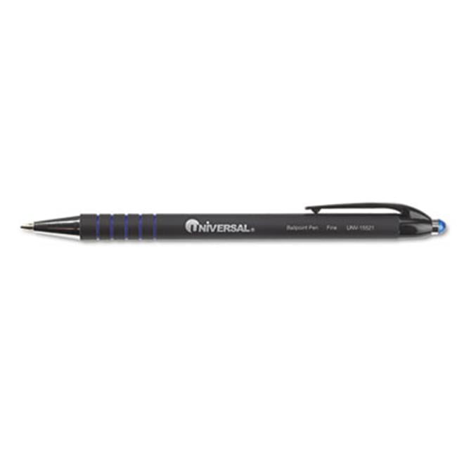 Universal Comfort Grip Ballpoint Retractable Pen Blue Ink Fine Dozen ...