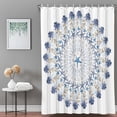 Bathroom Shower Curtain Blue Shell Starfish Coral on Ball Waterproof ...