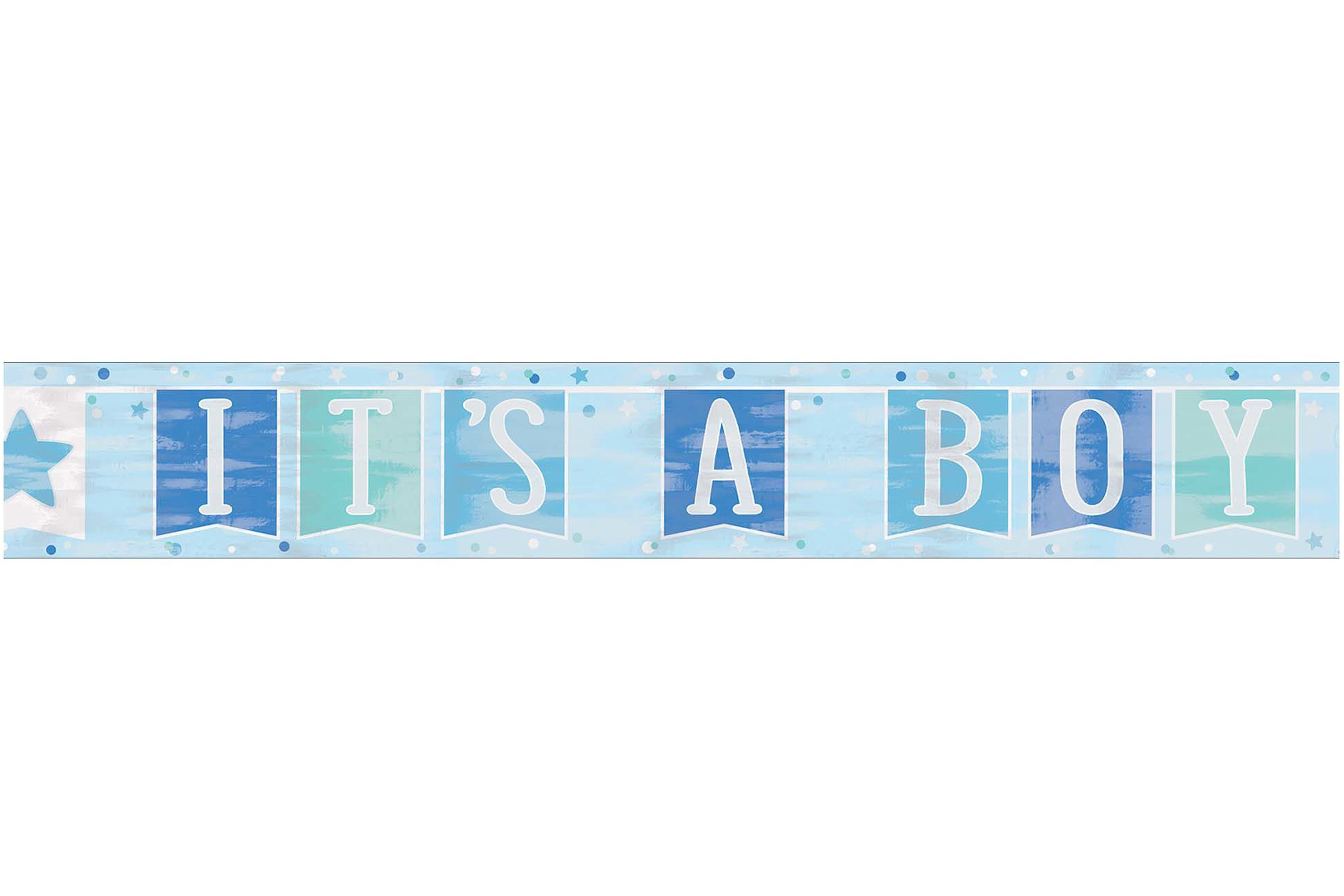 Baby Shower Blue 'It's a Boy' Foil Banner (1ct) - Walmart.com