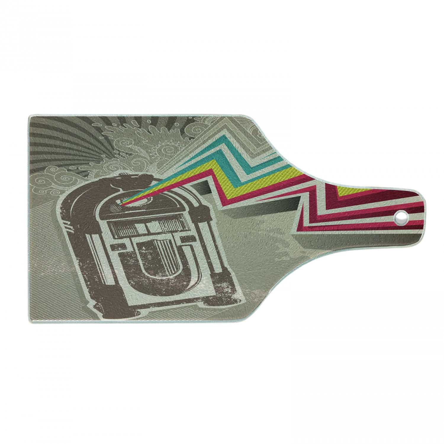 Jukebox Cutting Board, Antique Vintage Retro Radio Party with Colorful ...