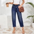 Capri Jeans For Women Pocket High Waisted Outdoor Walk Travel Summer ...