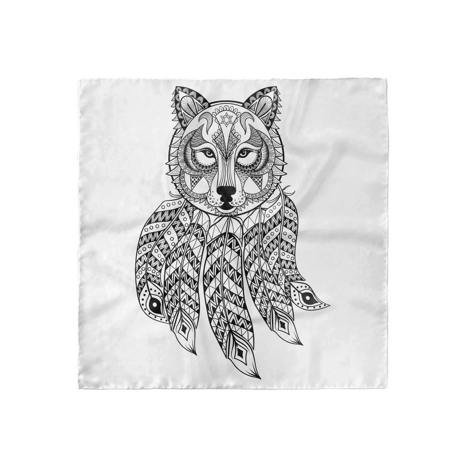 Tribal Head Scarf, Native America Wolf Head, Head Wrap, 3 Sizes, by ...