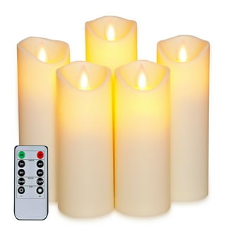 Homemory Flickering Flameless Candles with String Lights, Embedded ...