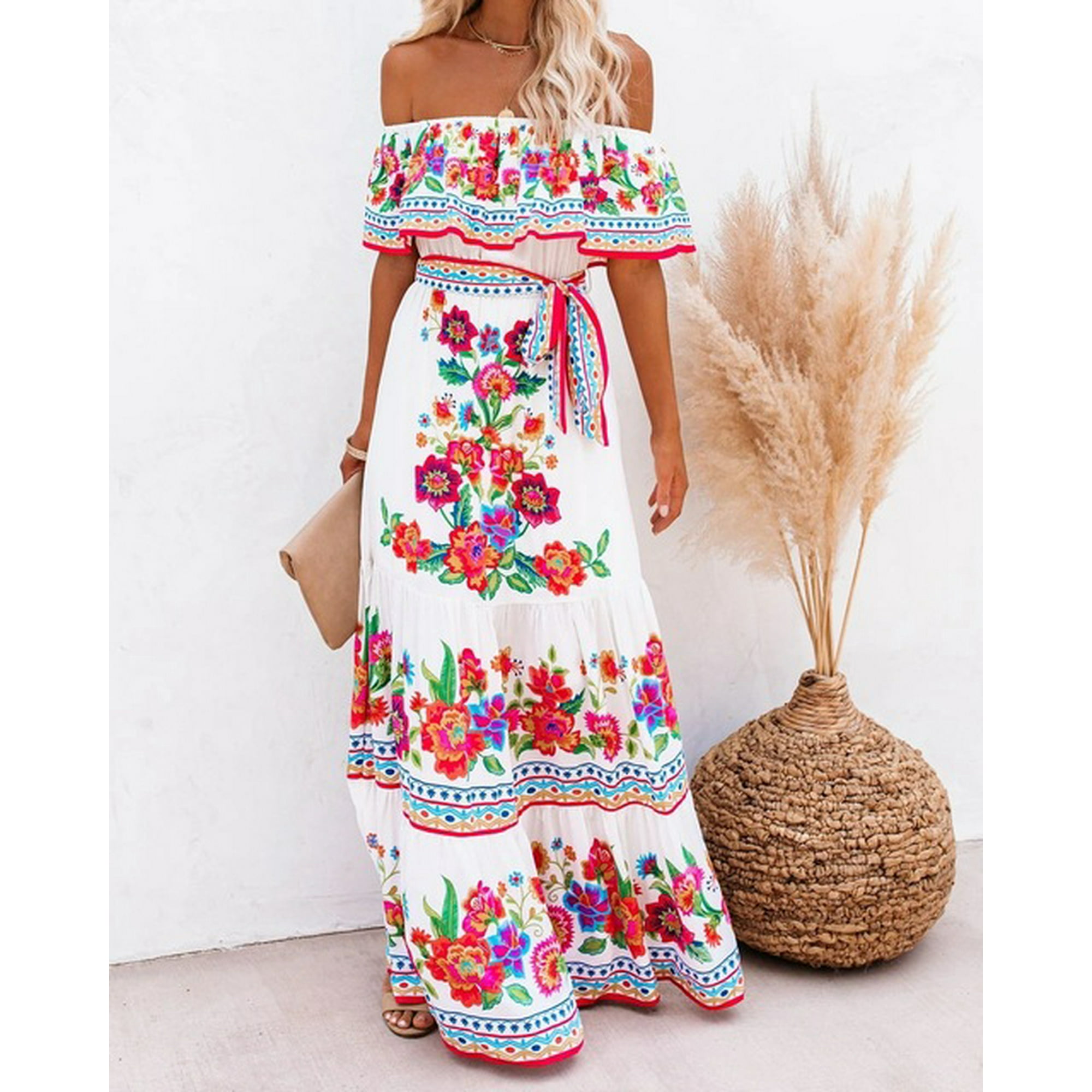 Click here for Generic Summer Women Maxi Dress Off Shoulder Vinta... prices