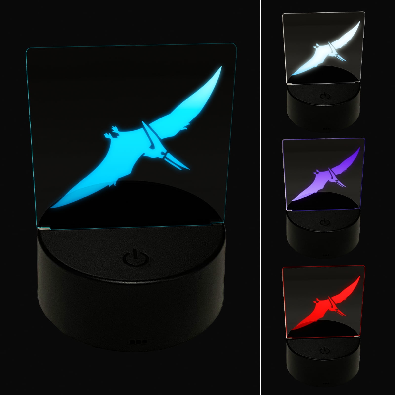Pteranodon Dinosaur LED Night Light Sign 3D Illusion Desk Nightstand ...