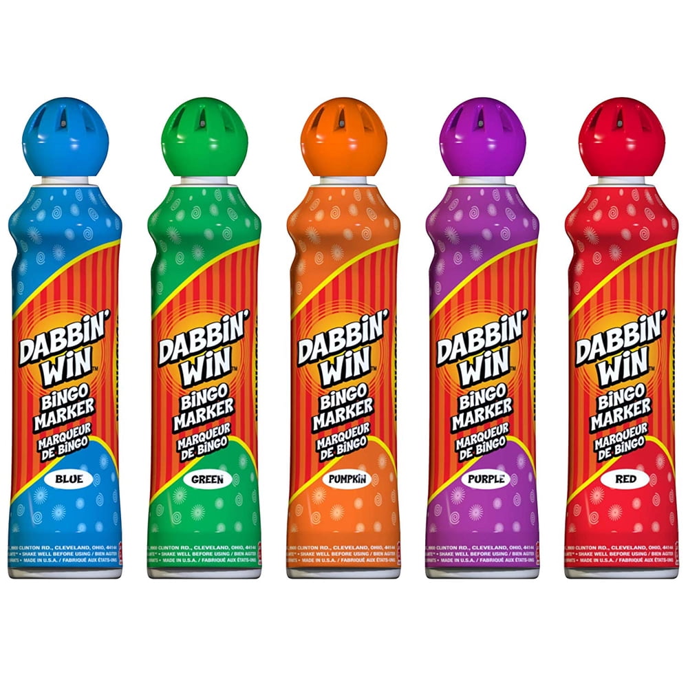 Dabbin' Win Mini Bingo Ink Markers 5 Dauber Pack - Walmart.com ...