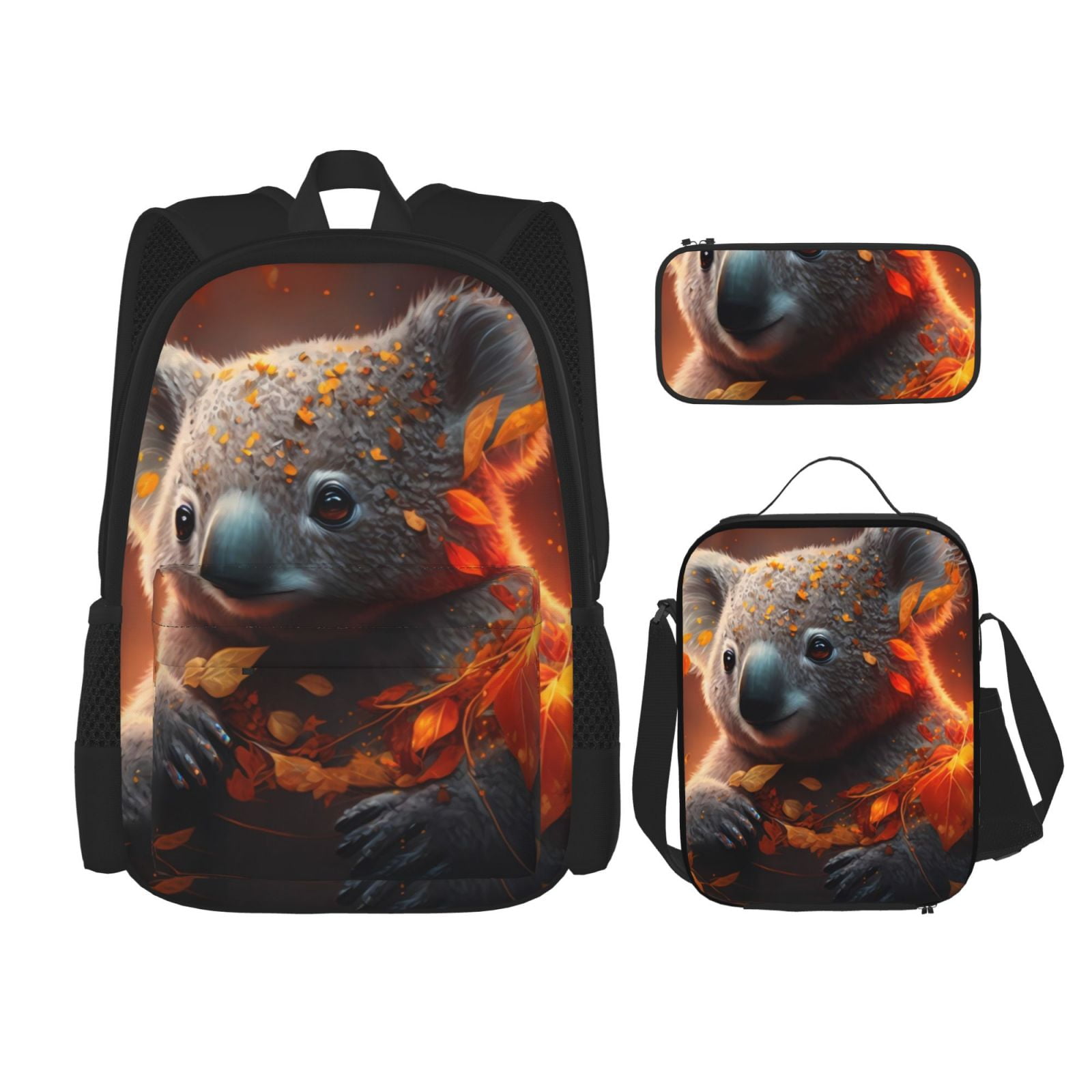 Fotbe Cute Maple Leaf Koala Set Escolar 3 en 1 para Niños - Mochila Duradera con Lonchera ...