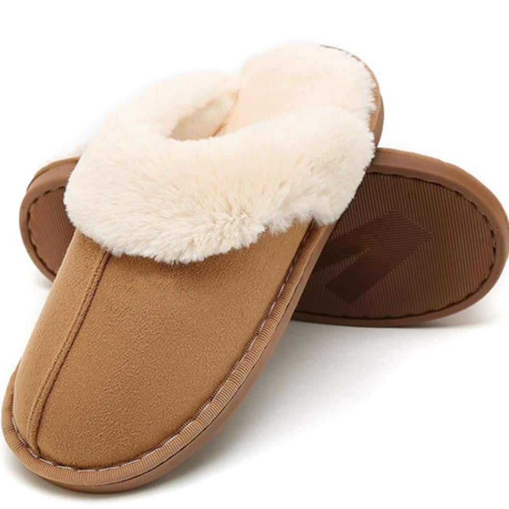 Click here for Heily Womens Mens Slippers Winter Warm Faux Fur Sl... prices