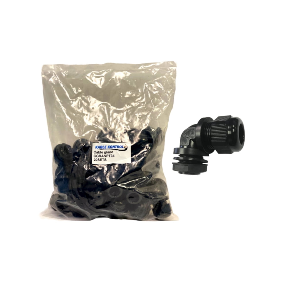 Kable Kontrol IP68 Waterproof Right Angle Nylon Cable Gland - 3/4 ...